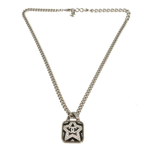 CHANEL | Jewelry | Chanel Authentic Black Logo Necklace | Poshmark